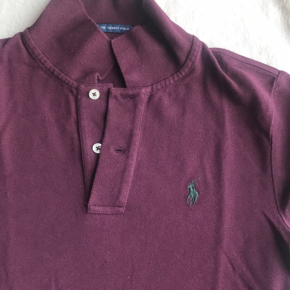Ralph Lauren | Tops | Ralph Lauren The Skinny Polo In Plum | Poshmark
